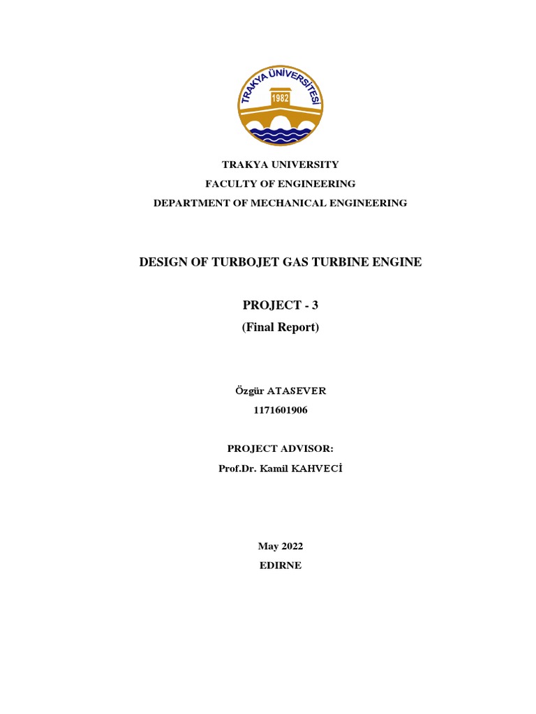 Turbojet Gas Turbine Engine Design Report | PDF | Jet Engine | Engines