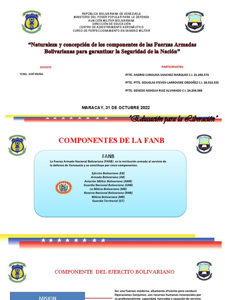 Mapa Conceptual Componentes de Las FANB | PDF | Guerra | Seguridad nacional