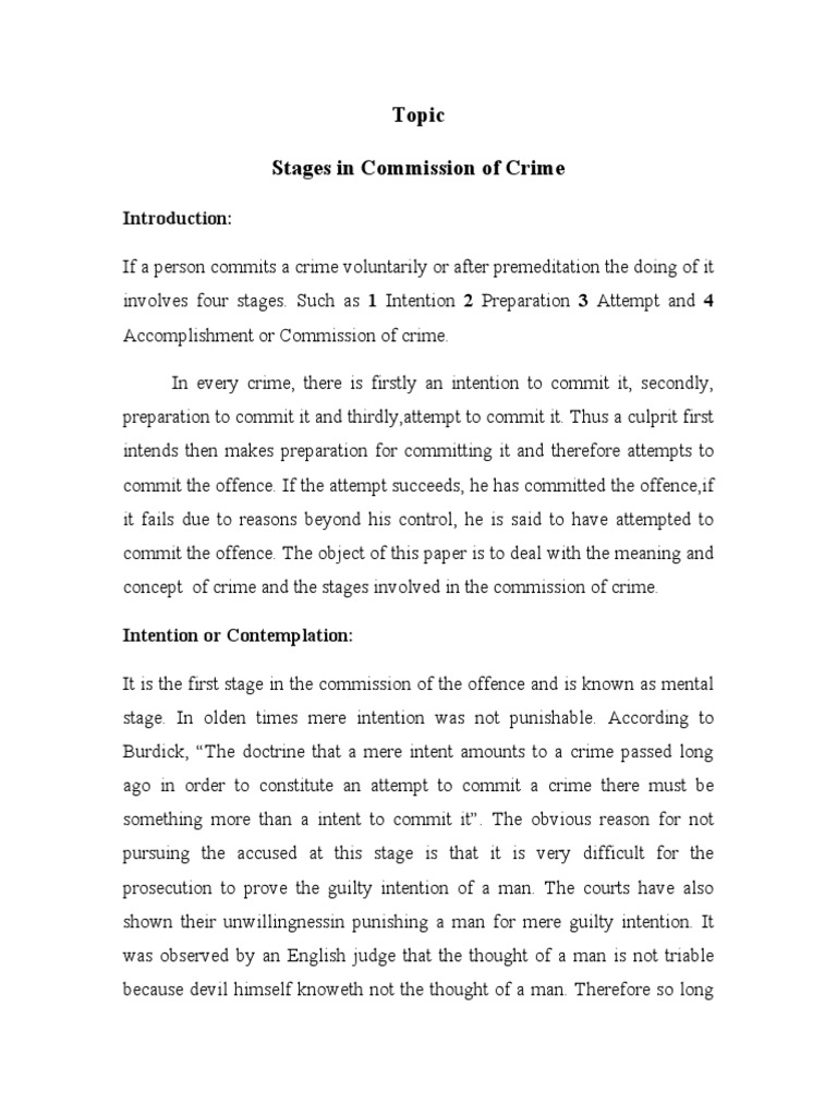 Stages of Crime Commission Explained | PDF | Crime & Violence | Crimes