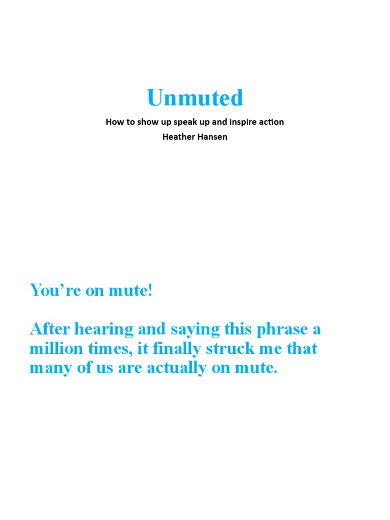 Unmuted Book Summary | PDF | Consciousness | English Language