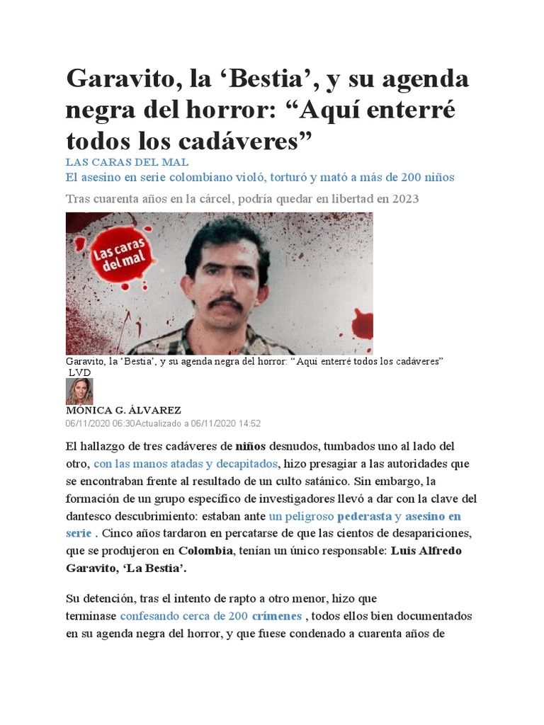 Garavito El Monstruo de Génova | PDF | Prisión | Violación