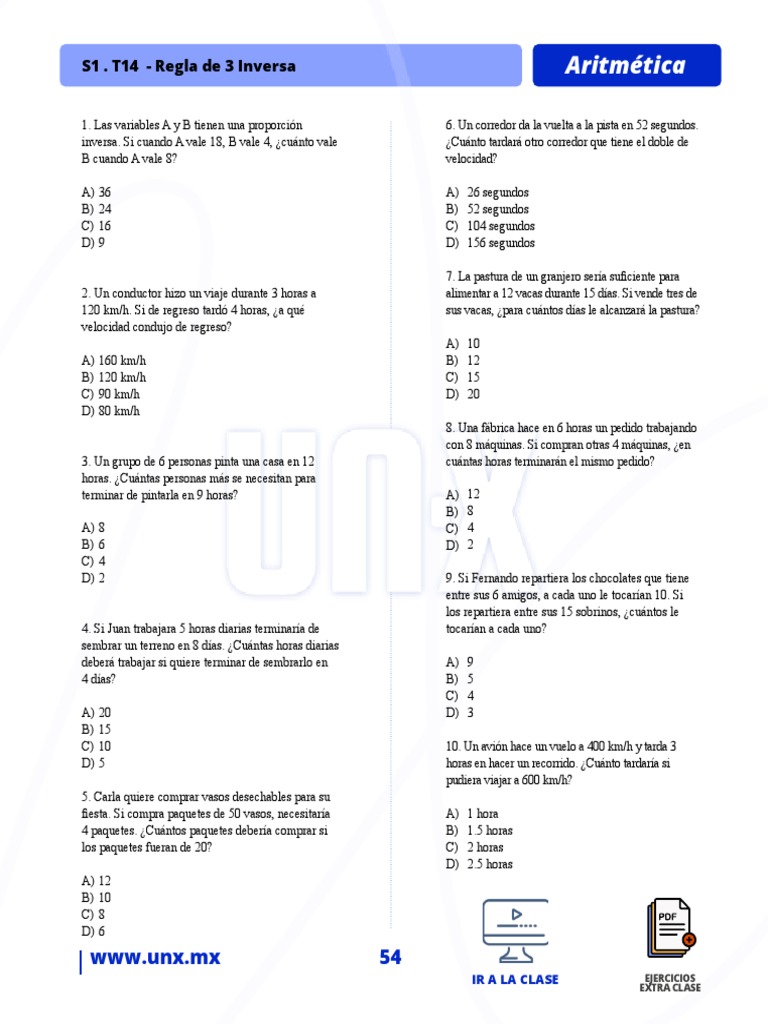 S1 T14 Regla de 3 Inversa | PDF