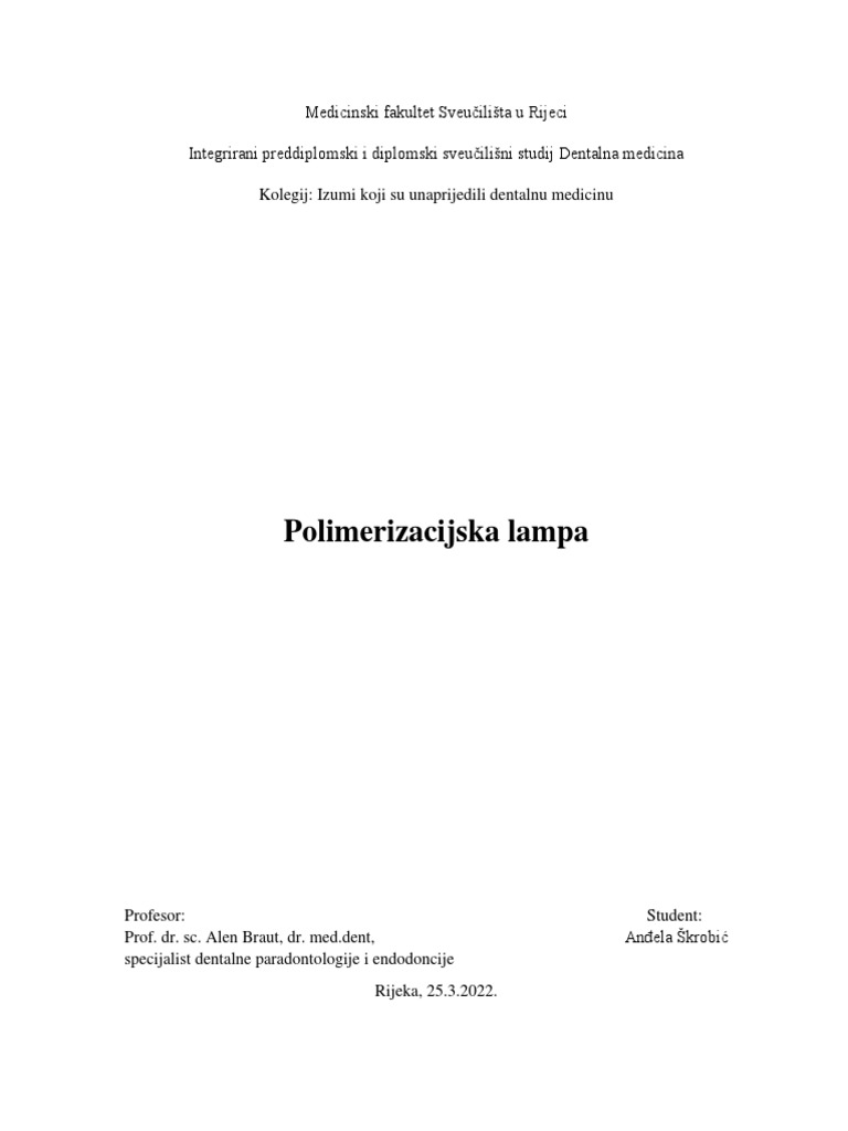 Polimerizacijska Lampa | PDF