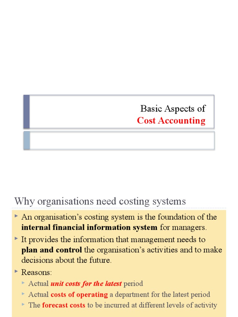 02 Basic Aspects of Costing | PDF | Cost Accounting | Cost