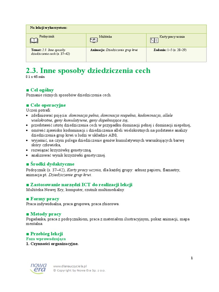 23 Inne Sposoby Dziedziczenia Cech | PDF