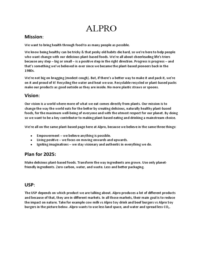 Alpro Questionnaire | Download Free PDF | Sustainability | Pricing