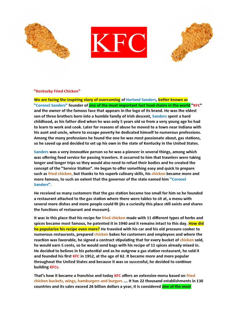 KFC Brandstory | PDF | Food Industry | Fast Food