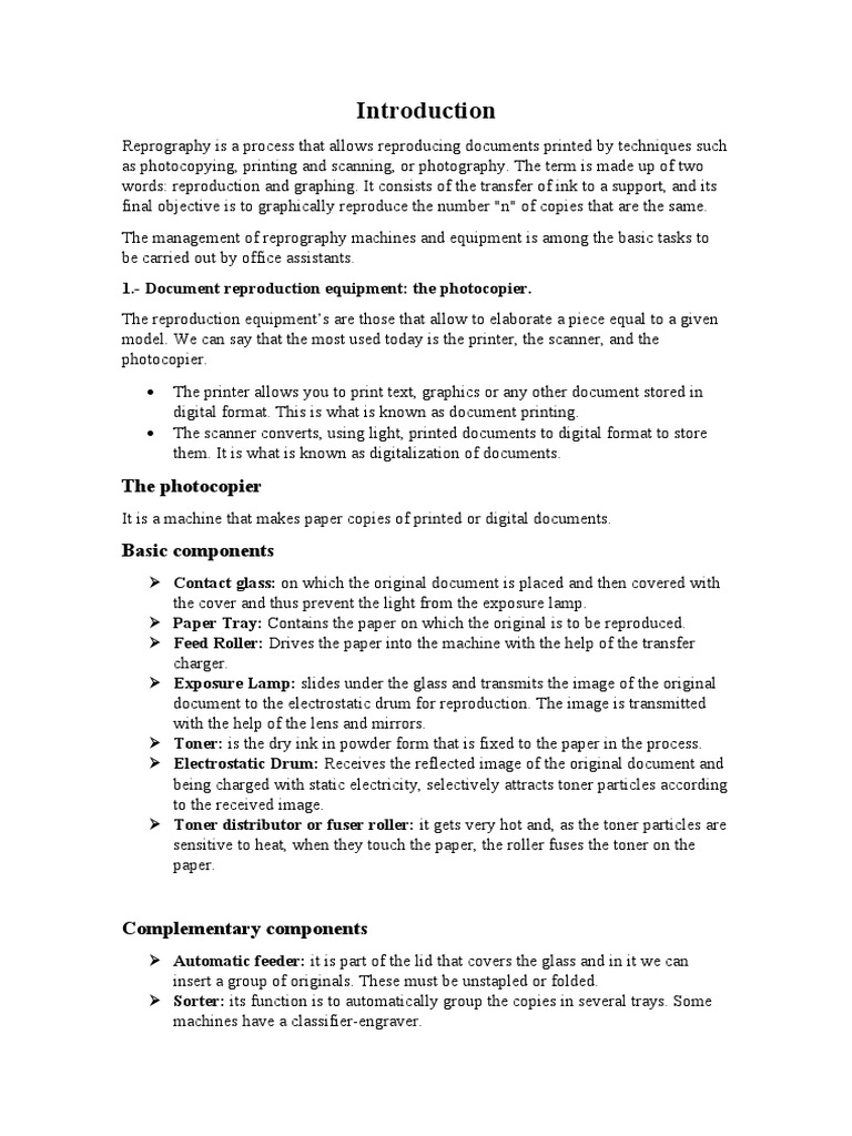 Overview of Document Reprography | PDF | Photocopier | Image Scanner
