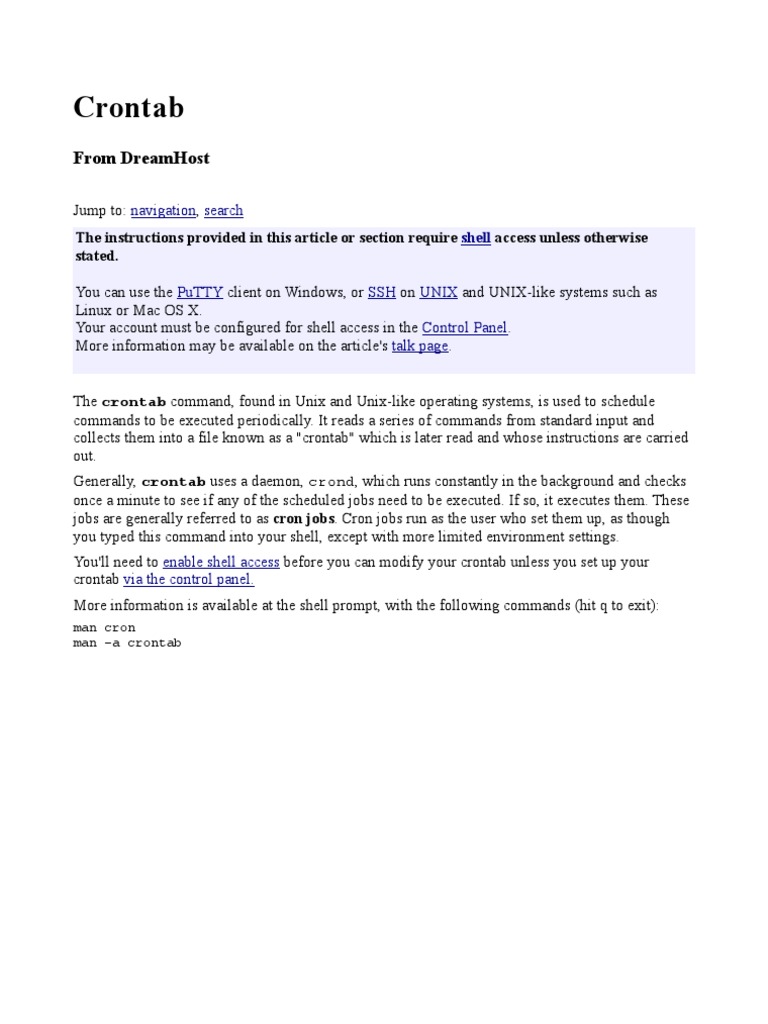 (Dreamhost) (CRON) | Download Free PDF | Unix | Computer Programming