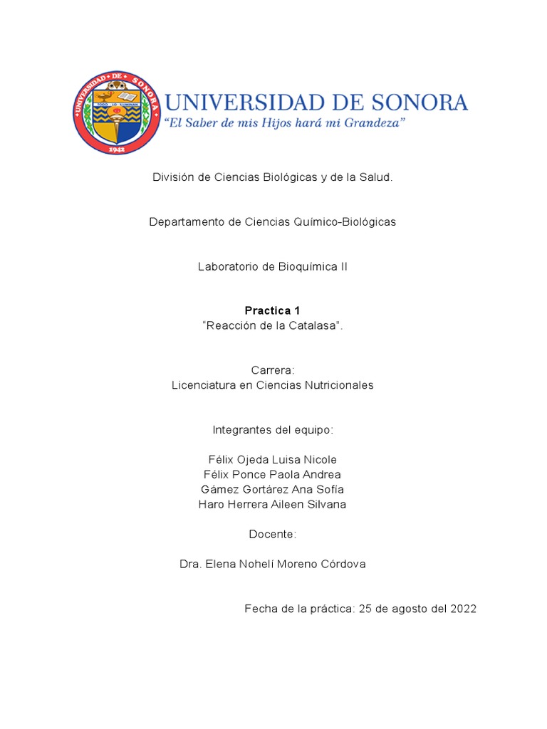 RDB#1 Catalasa | PDF | Enzima | Catálisis