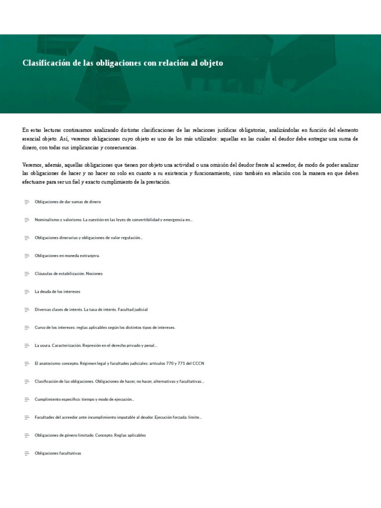 M3 - Clasificación de Las Obligaciones Con Relación Al Objeto | PDF | Inflación | Pagos