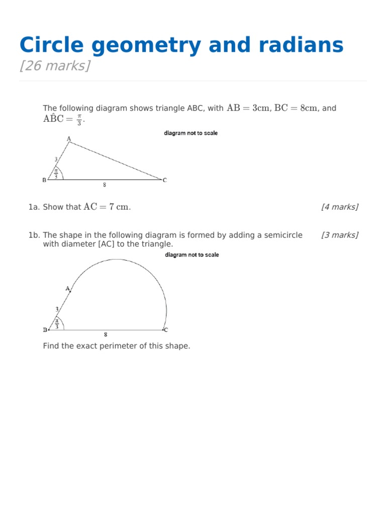 Circle Geometry and Radians | PDF