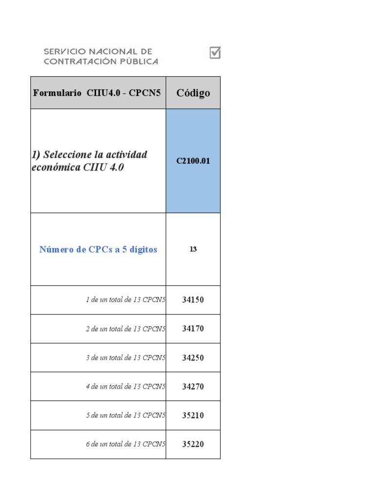 Correlacion CIIU 4.0 CPC N5 | PDF