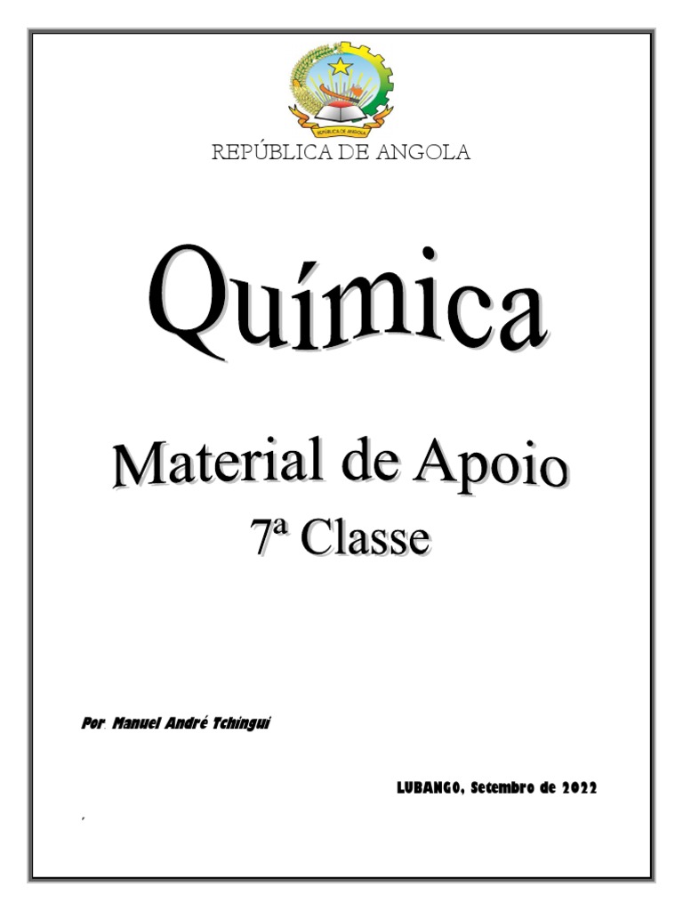 Química Da 7 Classe Actualizado 102339 Pdf Mistura átomos