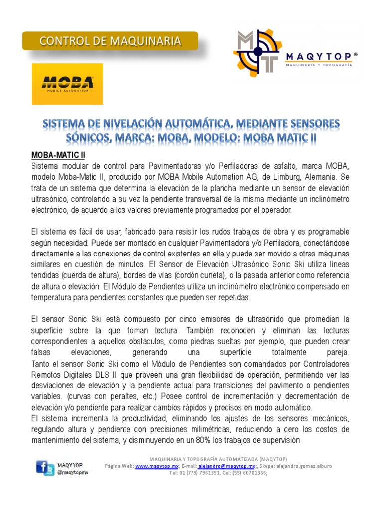 Equipo de Nivelación Automática Moba-Matic II | PDF