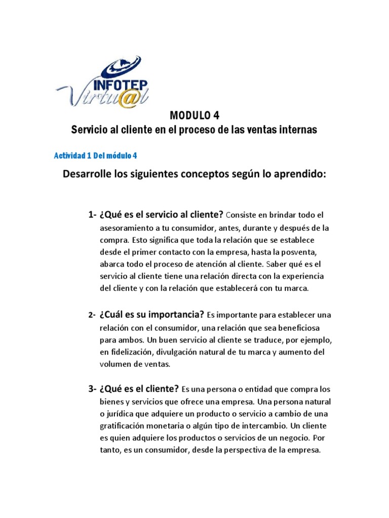 Actividad 1 Módulo 4 de Infotep (Elisandra Matos) | PDF