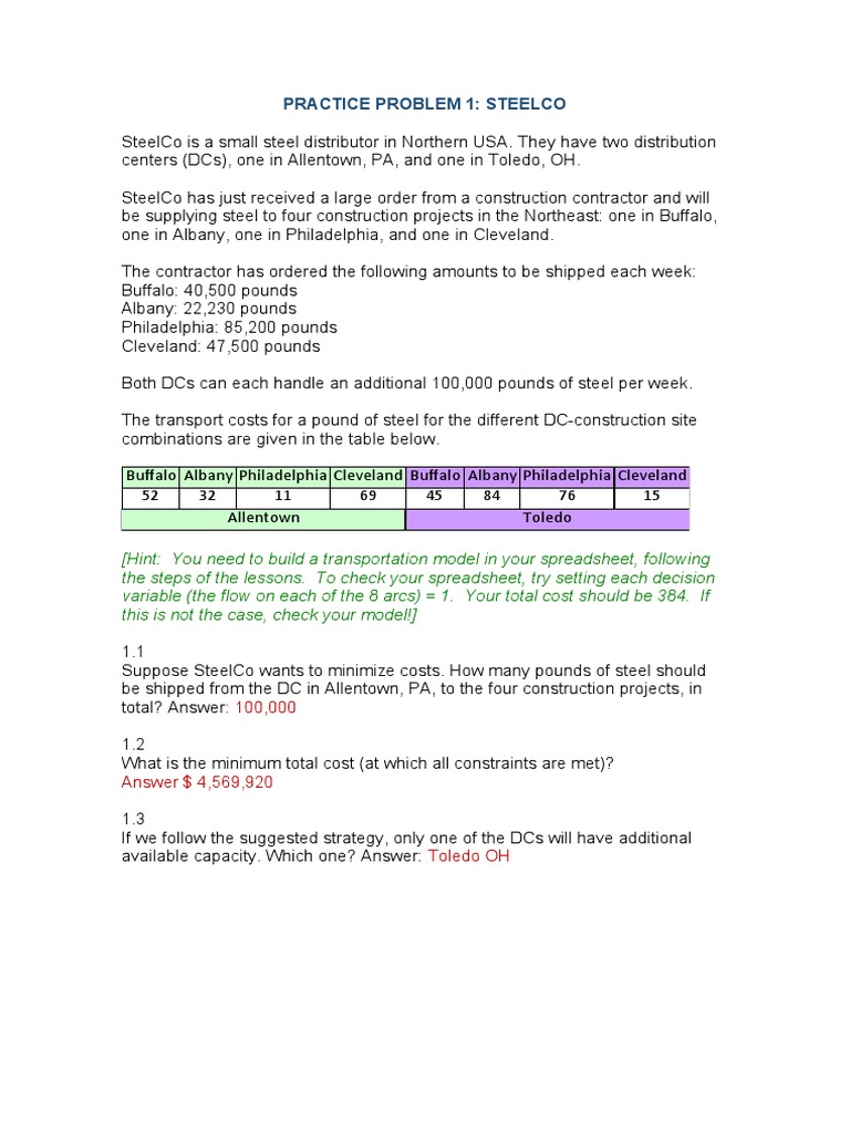 Actividad 3.1 - PRACTICE PROBLEMS-Xportation-Solved | PDF