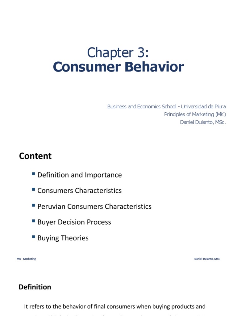 MK1 03 Consumer Behavior (Handout) | PDF | Behavior | Consumer Behaviour