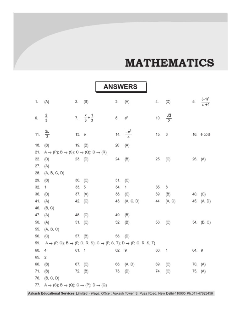 Book Crunch-3 - Maths - Key | PDF