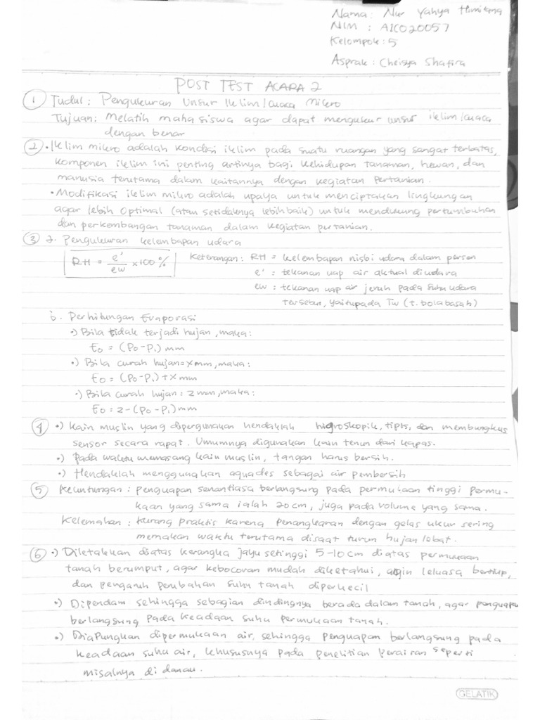 A1C020057 - Nur Yahya Himi'Ana - Kelompok 5 - Post Test 2&3 | PDF