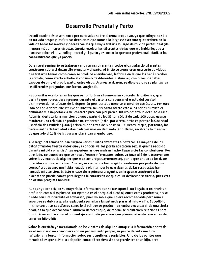 Seminario Matrona | PDF | Parto | El embarazo