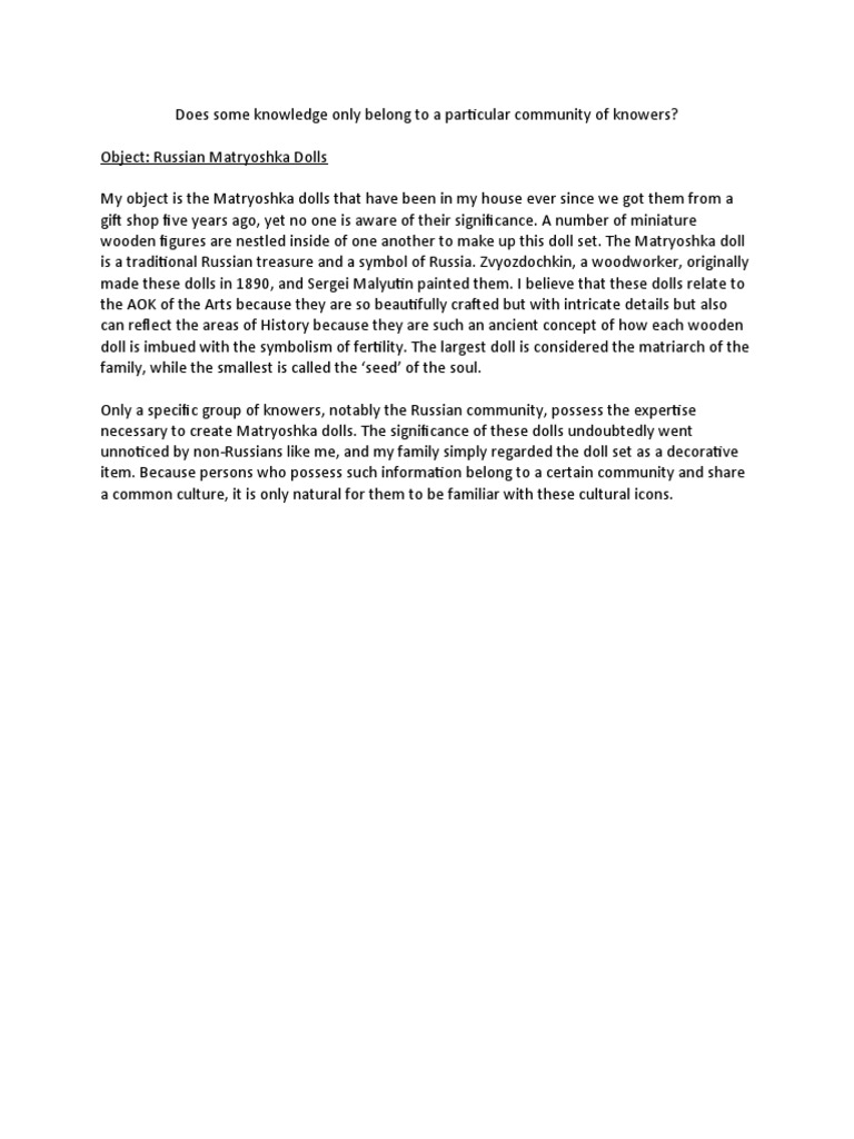 Does Some Knowledge Only Belong To A Particular Community of Knowers | PDF