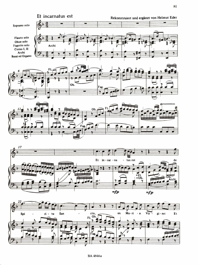 Et Incarnatus Est - Misa C Minor Mozart | PDF
