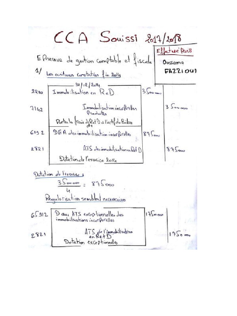 Correction Cca 2017-2018 Souissi | PDF