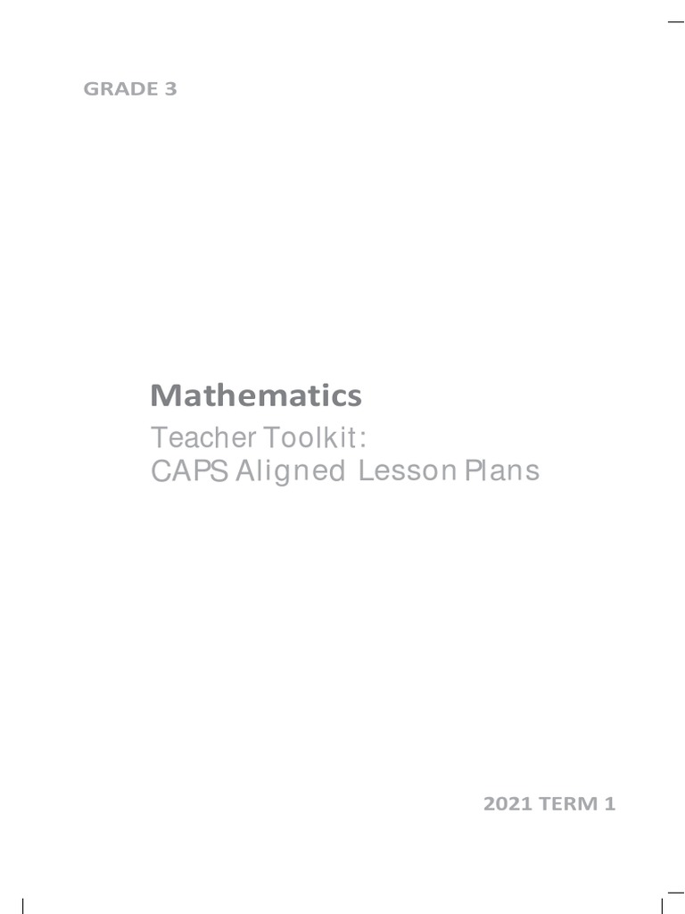 Exemplar Lesson Plan Grade 3 Term 1 2021 | PDF | Lesson Plan | Learning