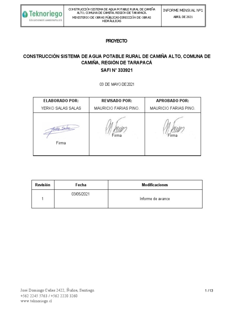 Informe Mensual Abril 2021 Revisión 1 | PDF | Santiago | Economias