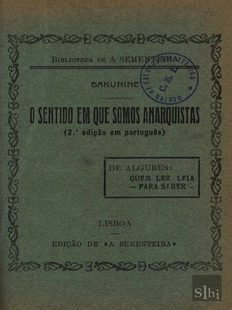O Sentido em Que Somos Anarquistas - Bakunin | PDF