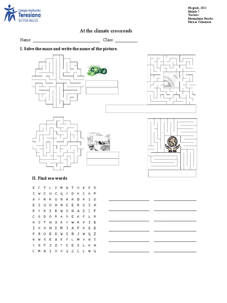 Eco Vocabulary - Worksheet | PDF