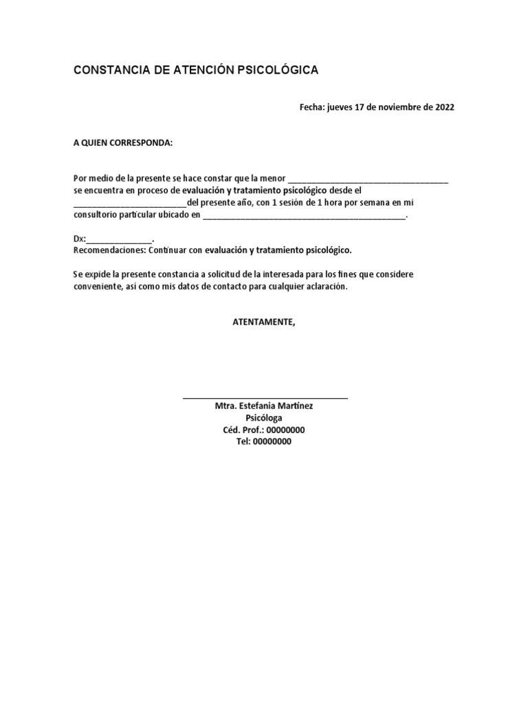 Constancia Psicológica | PDF