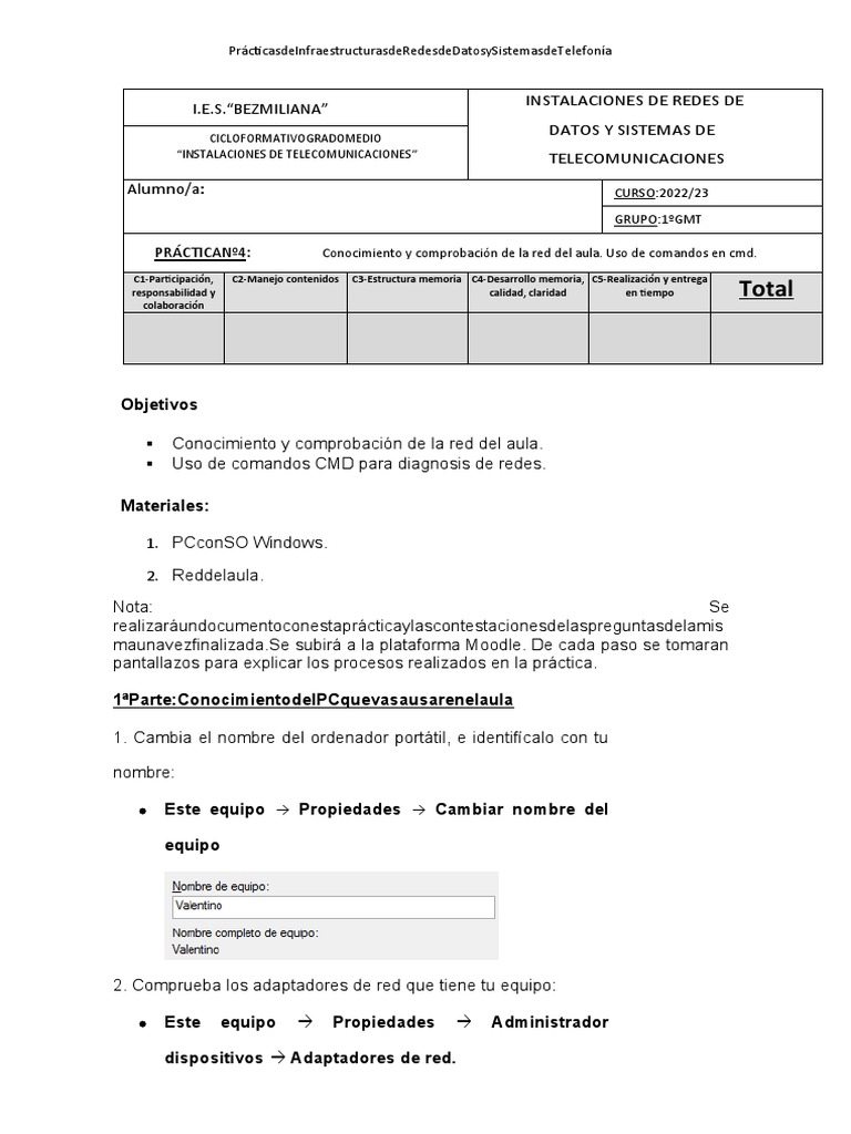 Practica - 4. Comandos CMD | PDF