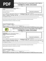 Formato de Excusa Escolar para Cualquier Nivel | PDF