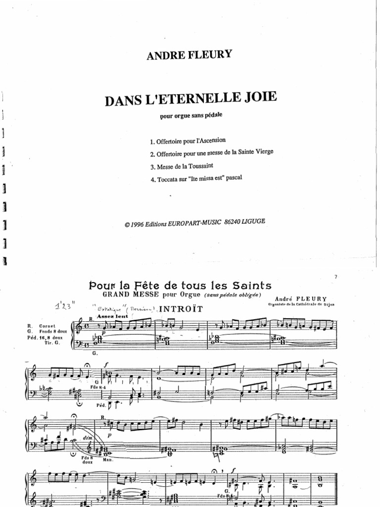 Fleury Andre Messe de La Toussaint | PDF