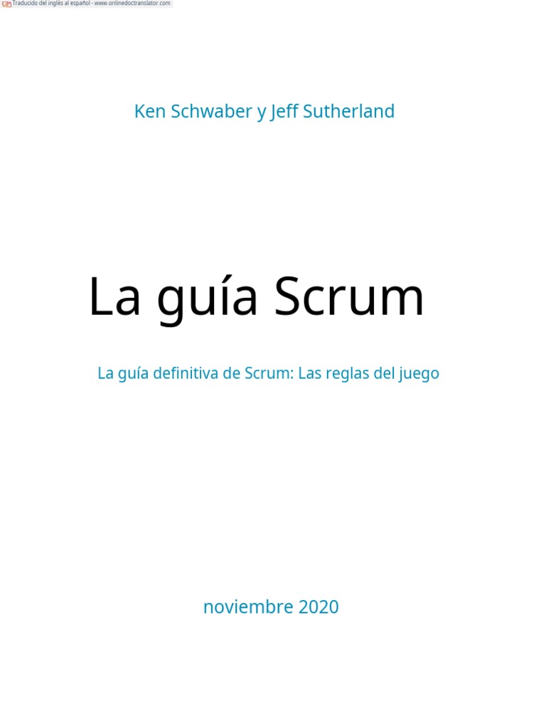 2020 Scrum Guide US - En.es | PDF | Scrum (desarrollo de software ...