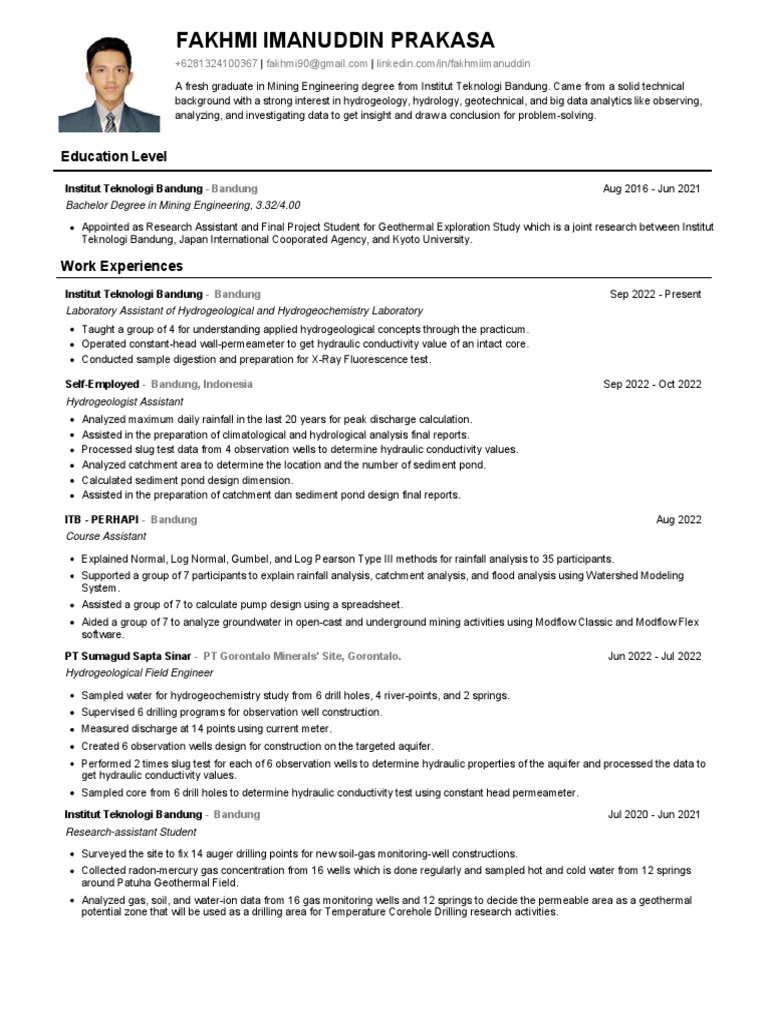 Fresh Mining Engineer Seeks Opportunities | PDF | Six Sigma ...