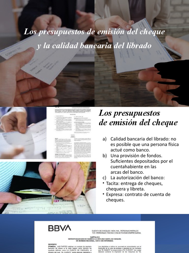 Los Presupuestos de Emisión Del Cheque y La Calidad Bancaria Del ...