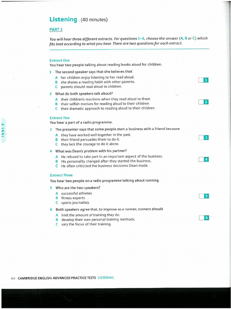 Test 3 Listenings 1-3-4 | PDF