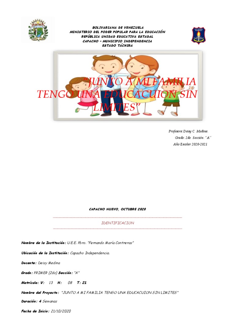 Proyecto Mi Familia y Yo | PDF | Aprendizaje | Matemáticas