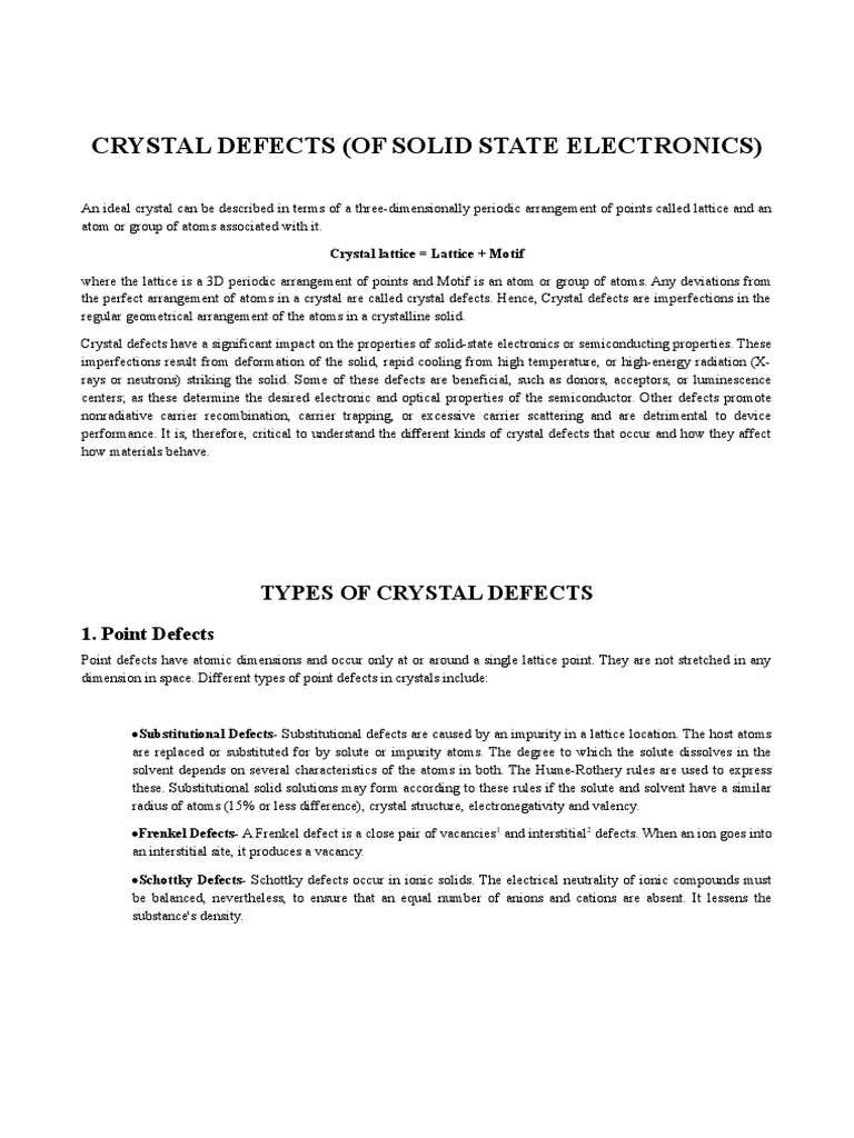 Crystal Defects | PDF | Dislocation | Crystal