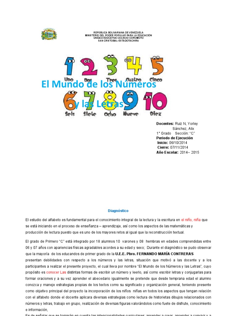 Proyecto Primero Noviembre Diciembre | PDF | Aprendizaje | Matemáticas