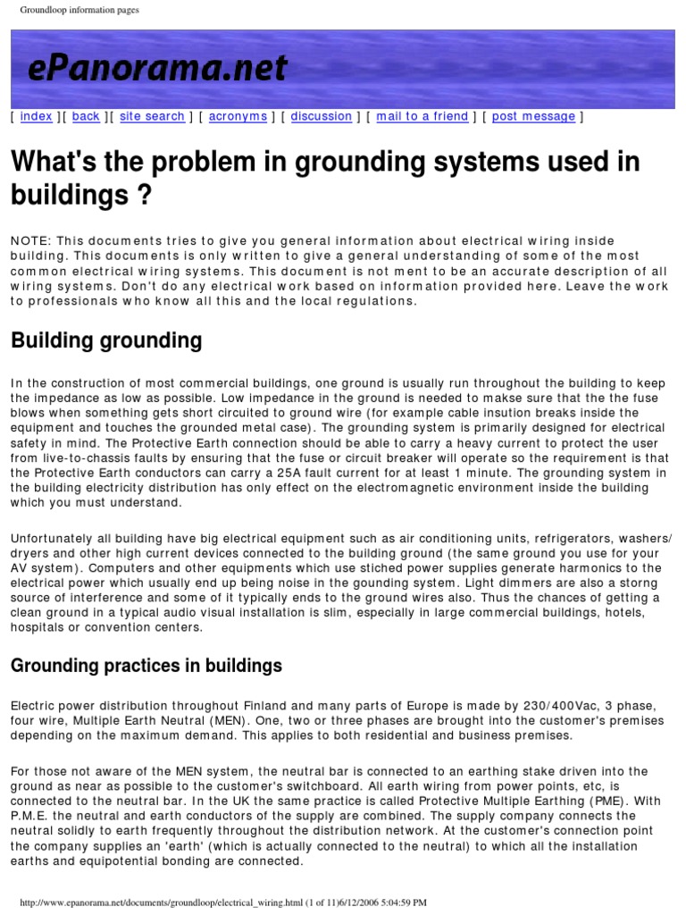 Building grounding | PDF | Mains Electricity | Electrical Wiring