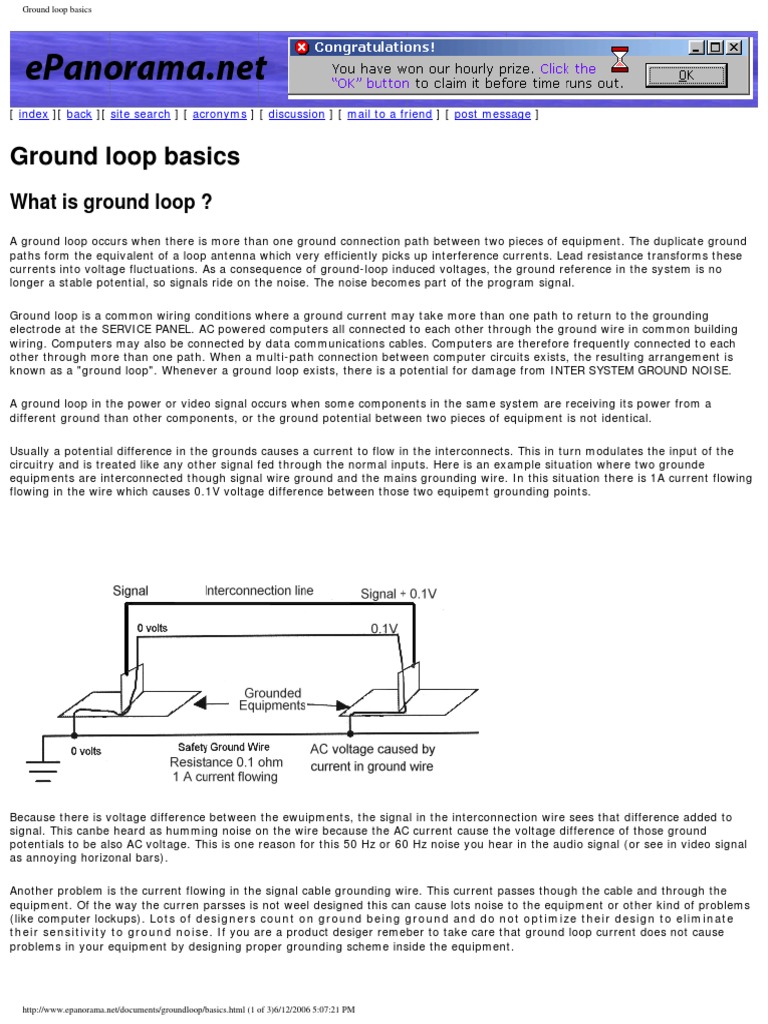 Ground Loop Basics | PDF | Electricity | Electrical Engineering Ground Loop Basics | PDF | Electricity | Electrical Engineering