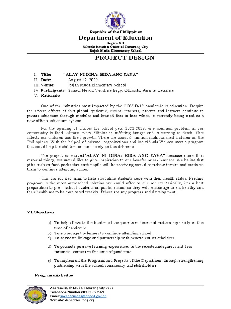 Project-Design-BIDA ANG SAYA | PDF