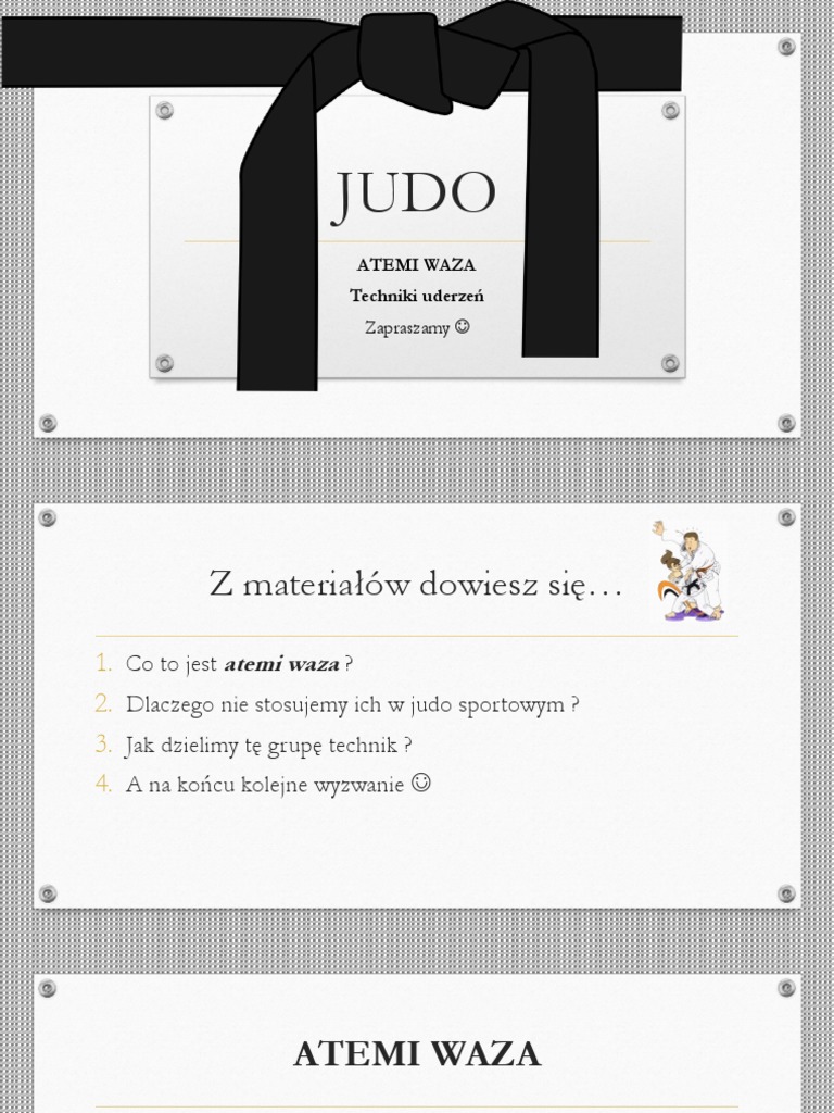 Techniki Uderzeń Atemi Waza | PDF