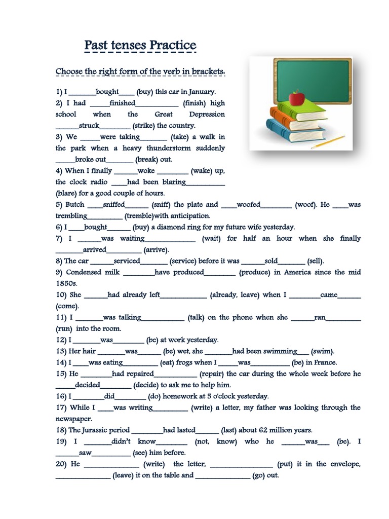 Mastering Past Tenses: A Comprehensive Exercise in Choosing the Correct ... Mastering Past Tenses: A Comprehensive Exercise in Choosing the Correct ...