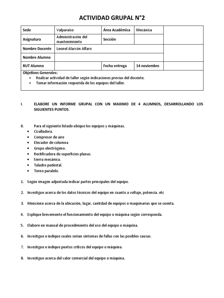 Actividad Practica Grupal N°2 | PDF | Tecnología