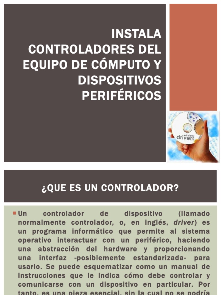Instala Controladores Del Equipo de Cómputo Y Dispositivos Periféricos ...